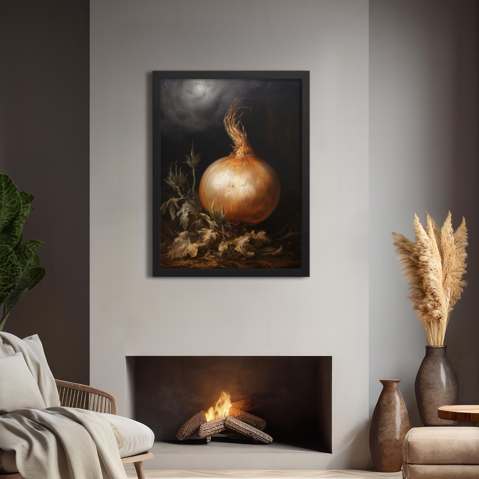 Onion Oil Painting Onion Art Print Earthy Gallery Wall - Etsy