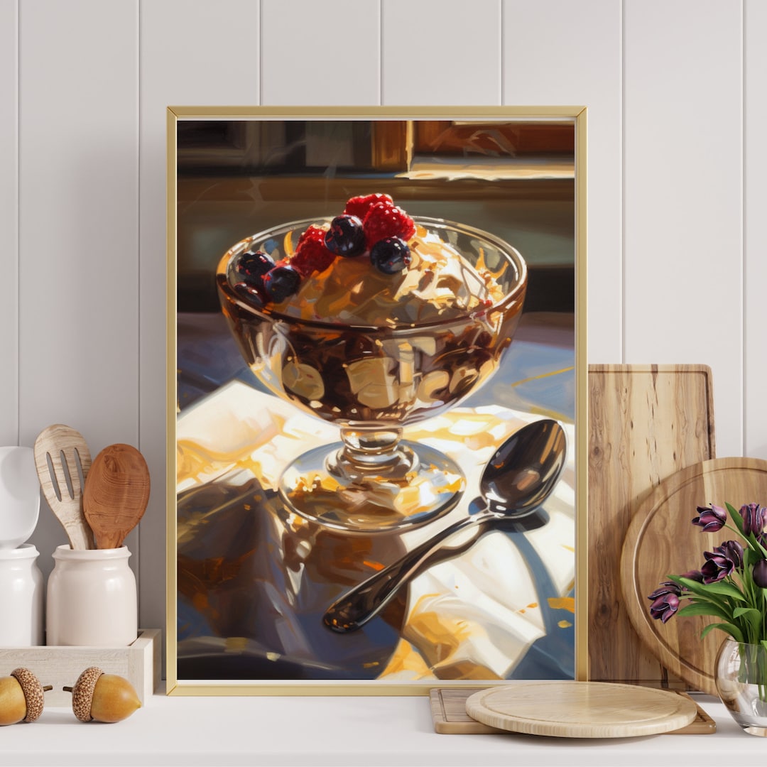 Ice Cream Sundae Painting Wall Art Digital Print - Etsy
