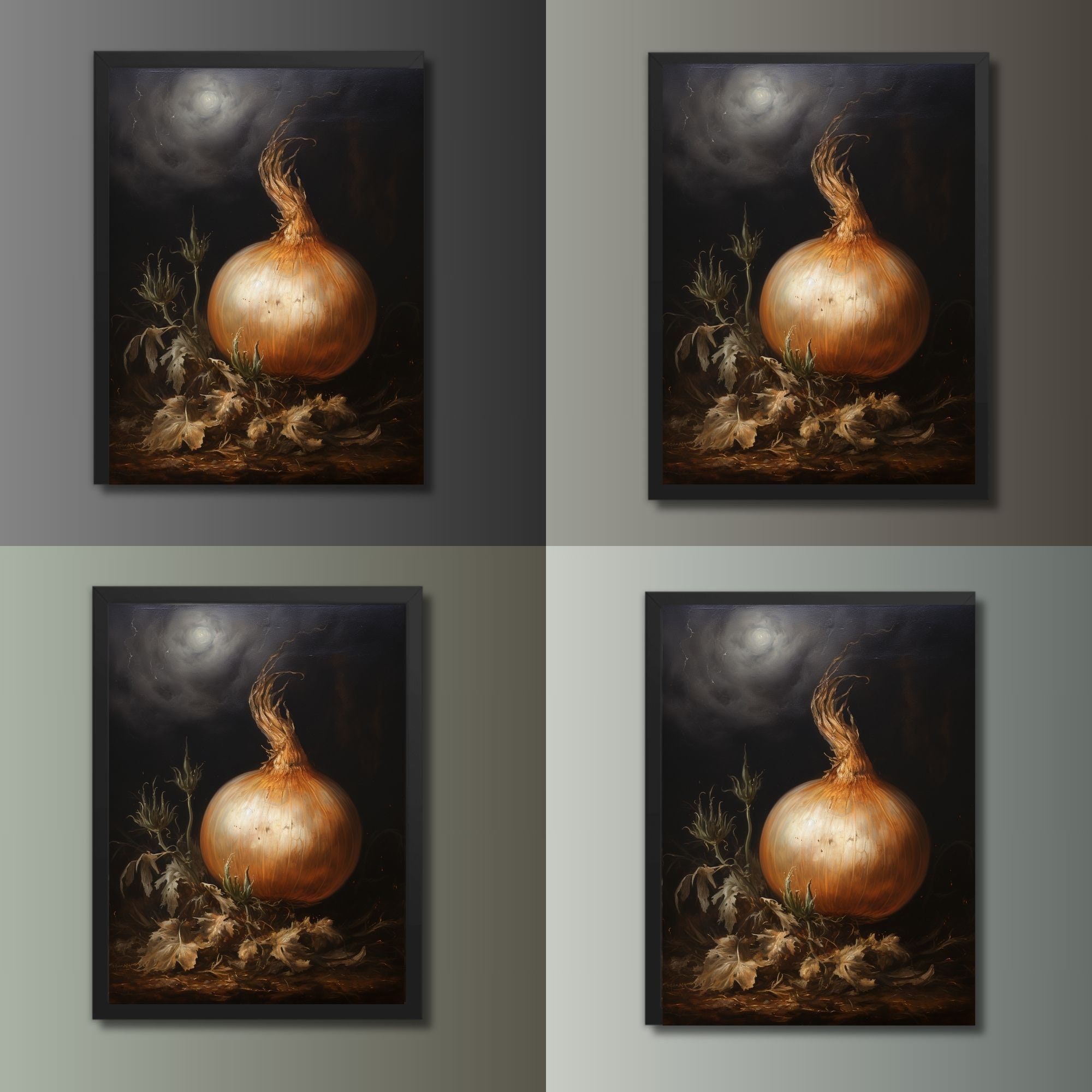 Onion Oil Painting Onion Art Print Earthy Gallery Wall - Etsy