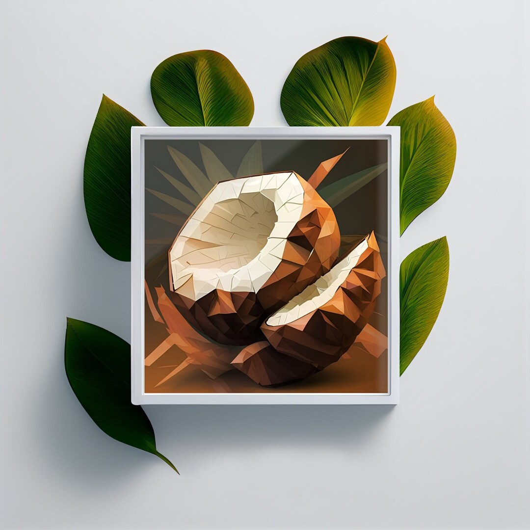 Coconut Art Painting Modern Cubism Digital Wall Art Printable - Etsy