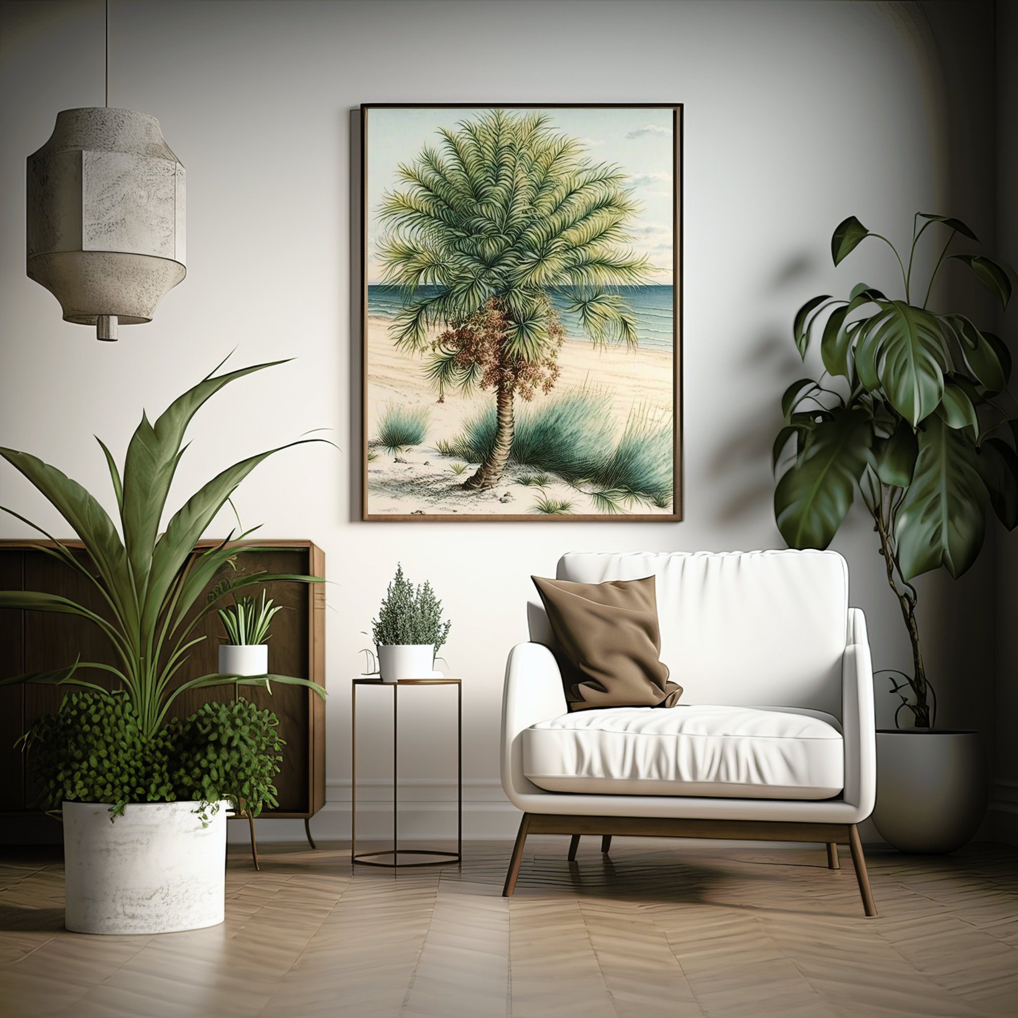Vintage Palm Tree Illustration, Digital Art Download, Palm Tree ...