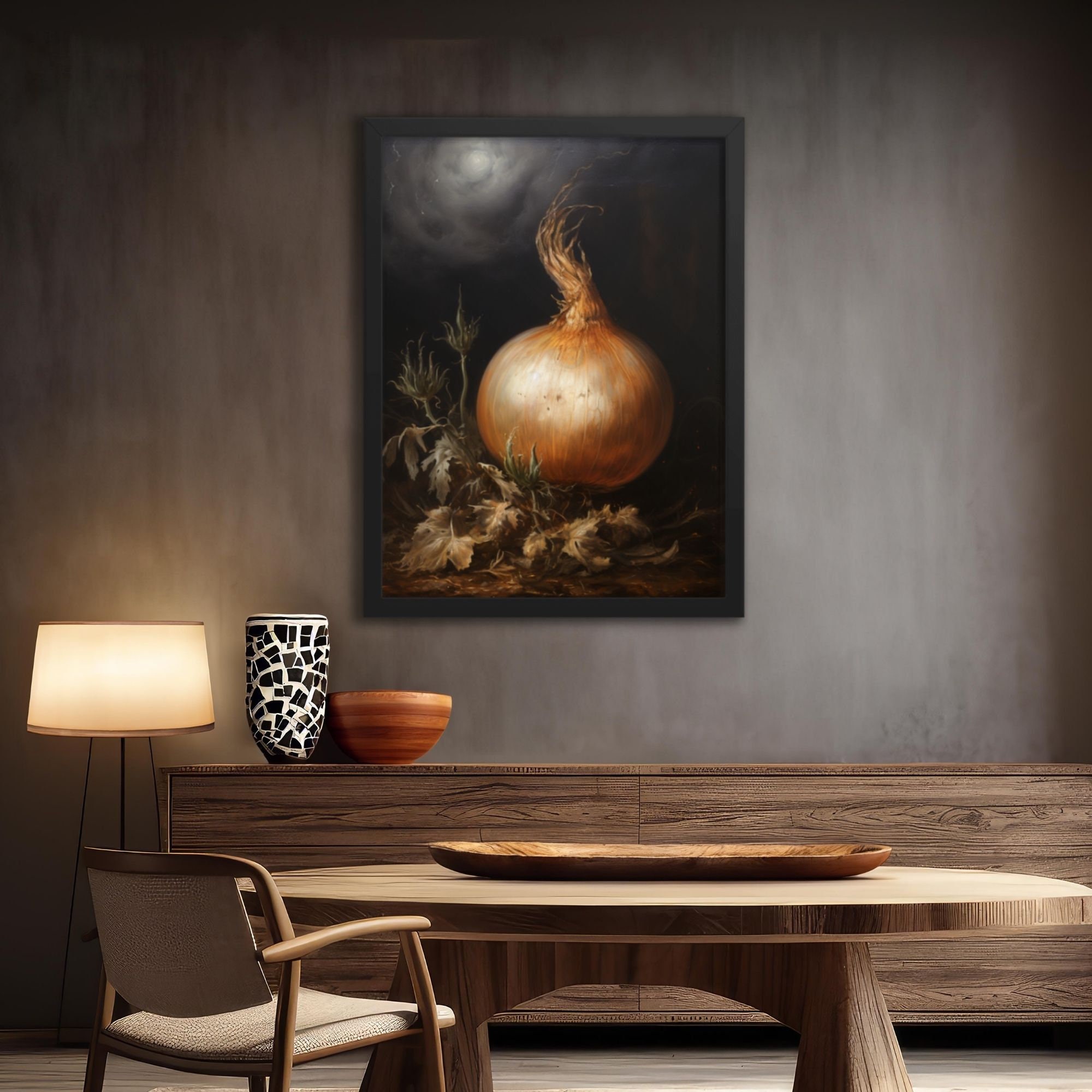 Onion Oil Painting Onion Art Print Earthy Gallery Wall - Etsy
