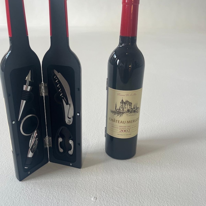 Wine Bottle Shaped Wine Opener Set - Etsy