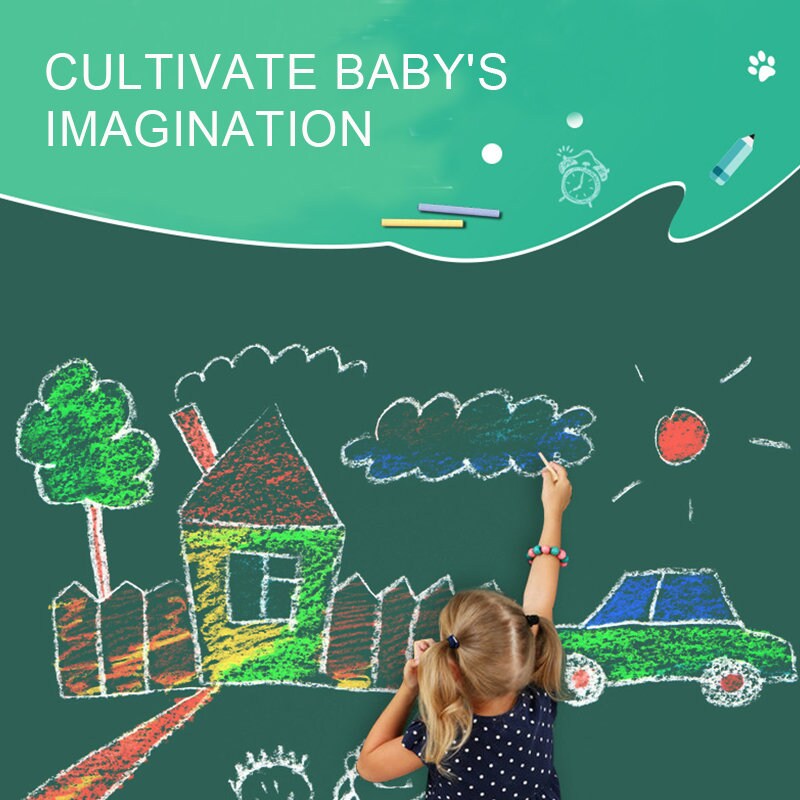 Large Chalkboard Wall Decal Sticker Sheet With Colorful Chalk Set - Etsy