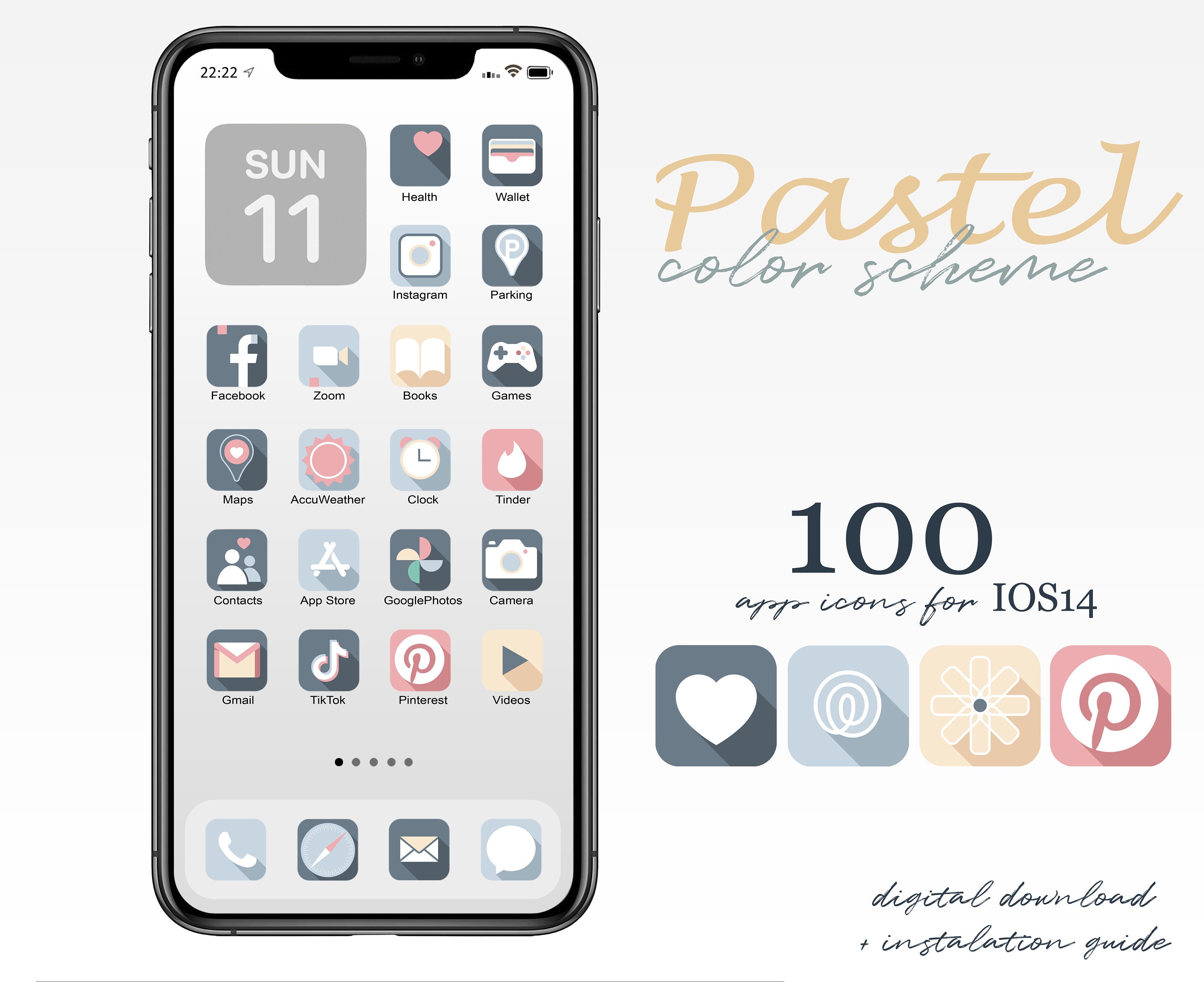 Pretty iPhone Icons Aesthetic Color Ios14 Minimal iPhone Icons Pretty ...