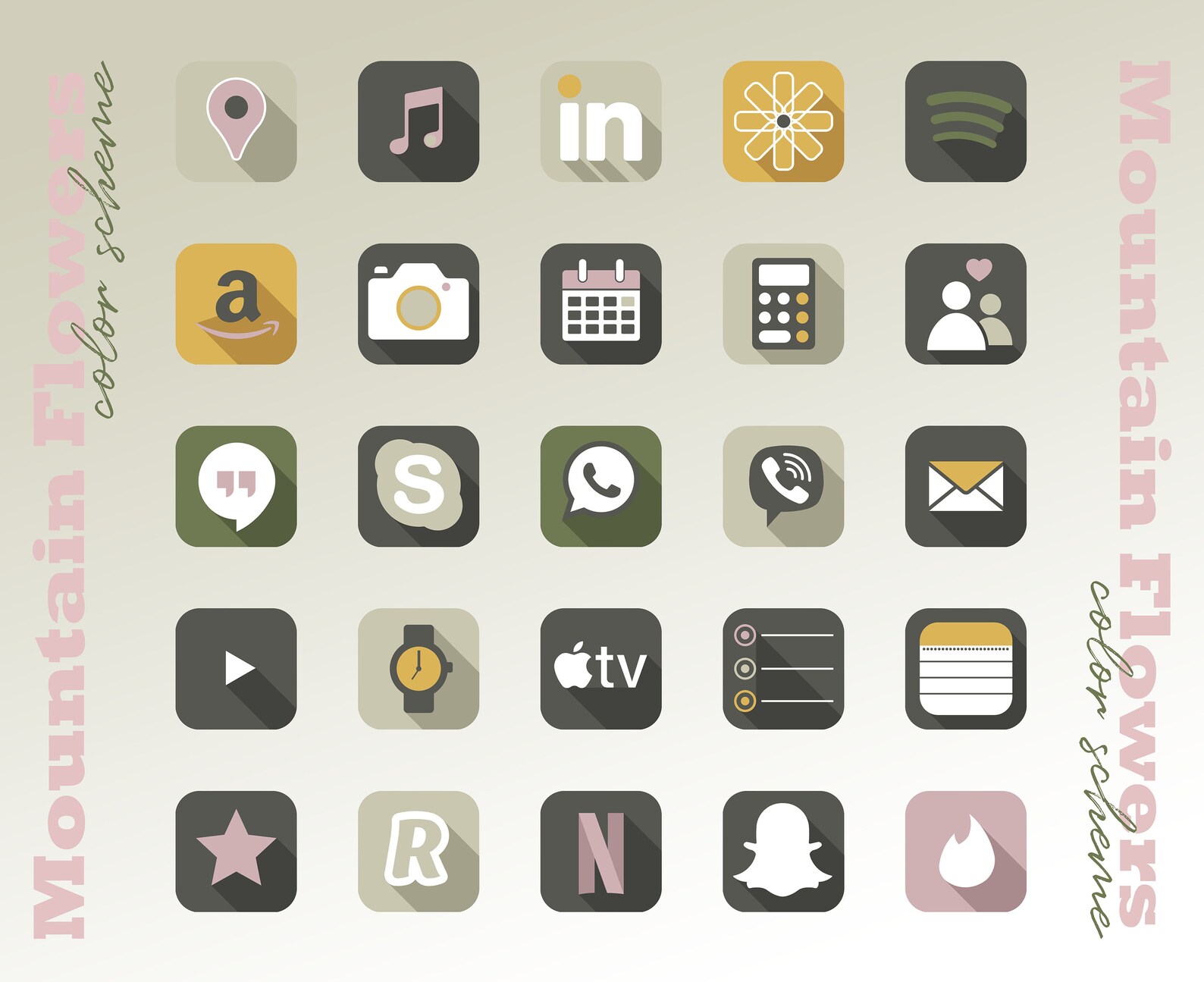 Pastelic IOS14 App Icons, Floral Color Theme, Icons Bundle, IOS14 App ...