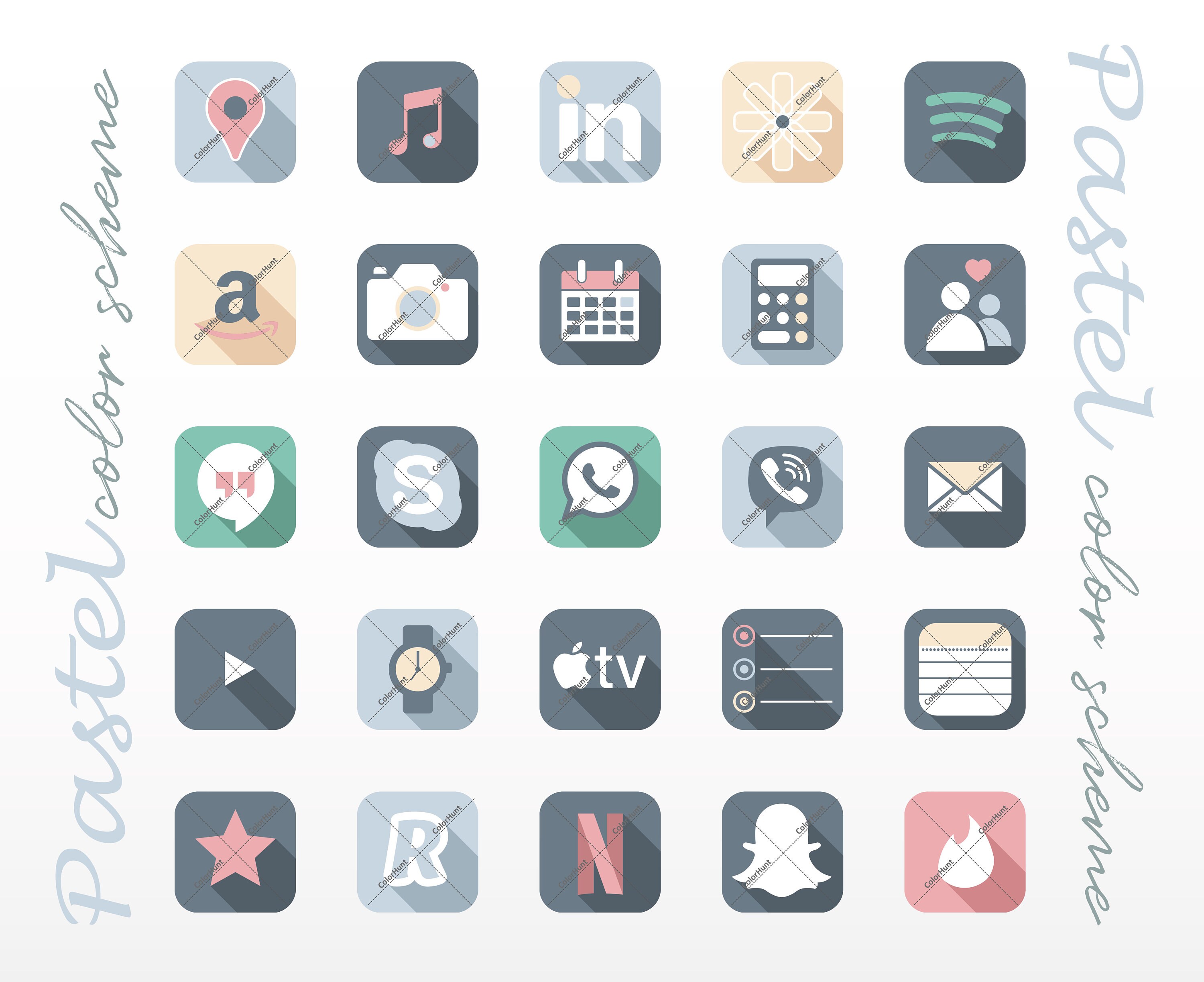 Pretty iPhone Icons Aesthetic Color Ios14 Minimal iPhone Icons Pretty ...
