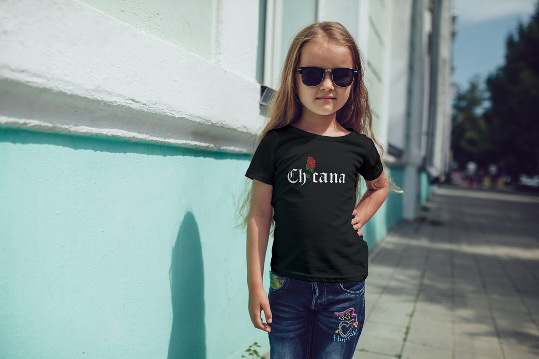 Rose Chicana Girl T-shirt, Spanish Toddler Girl Clothes, Young Chicana ...