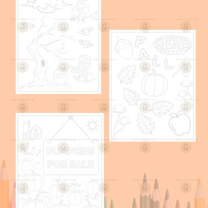 Halloween/fall Coloring Pages, Printable Instant Digital Download PDF ...