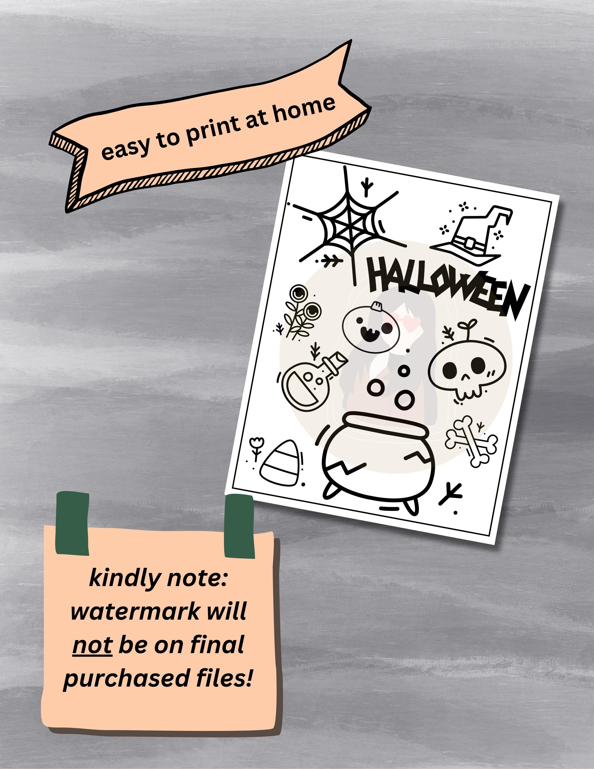 Halloween/fall Coloring Pages, Printable Instant Digital Download PDF ...