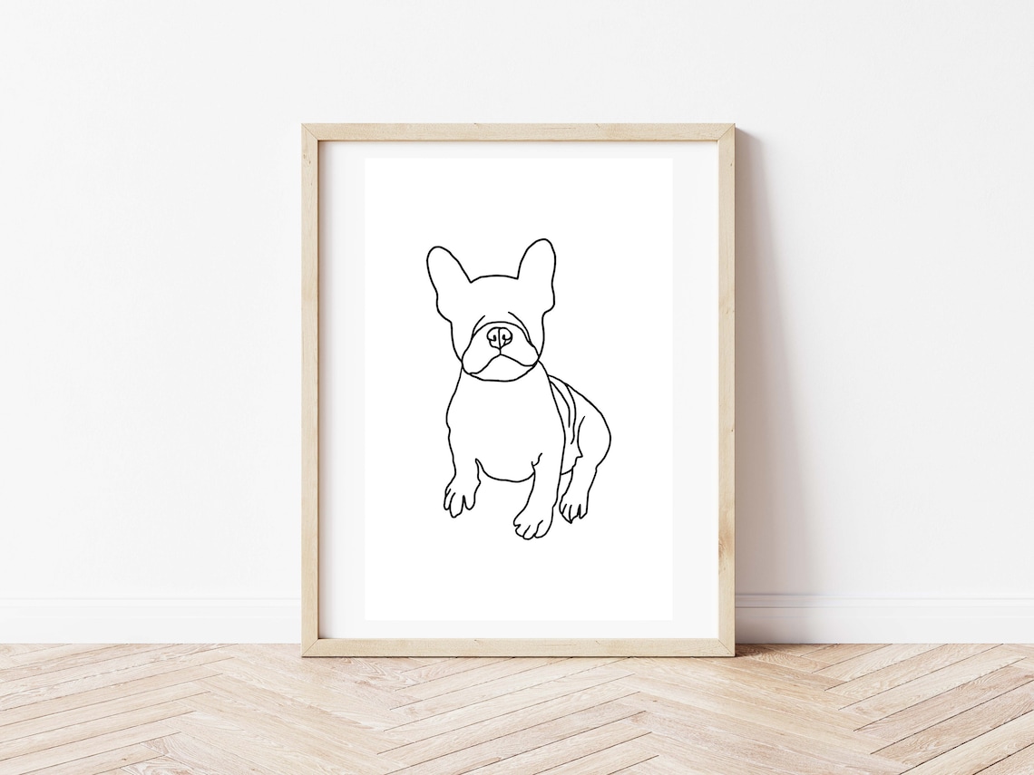 French Bulldog Outline Print, Frenchie, Digital Download, Printable Art ...