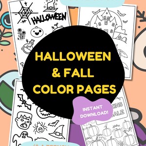 Halloween/fall Coloring Pages, Printable Instant Digital Download PDF ...