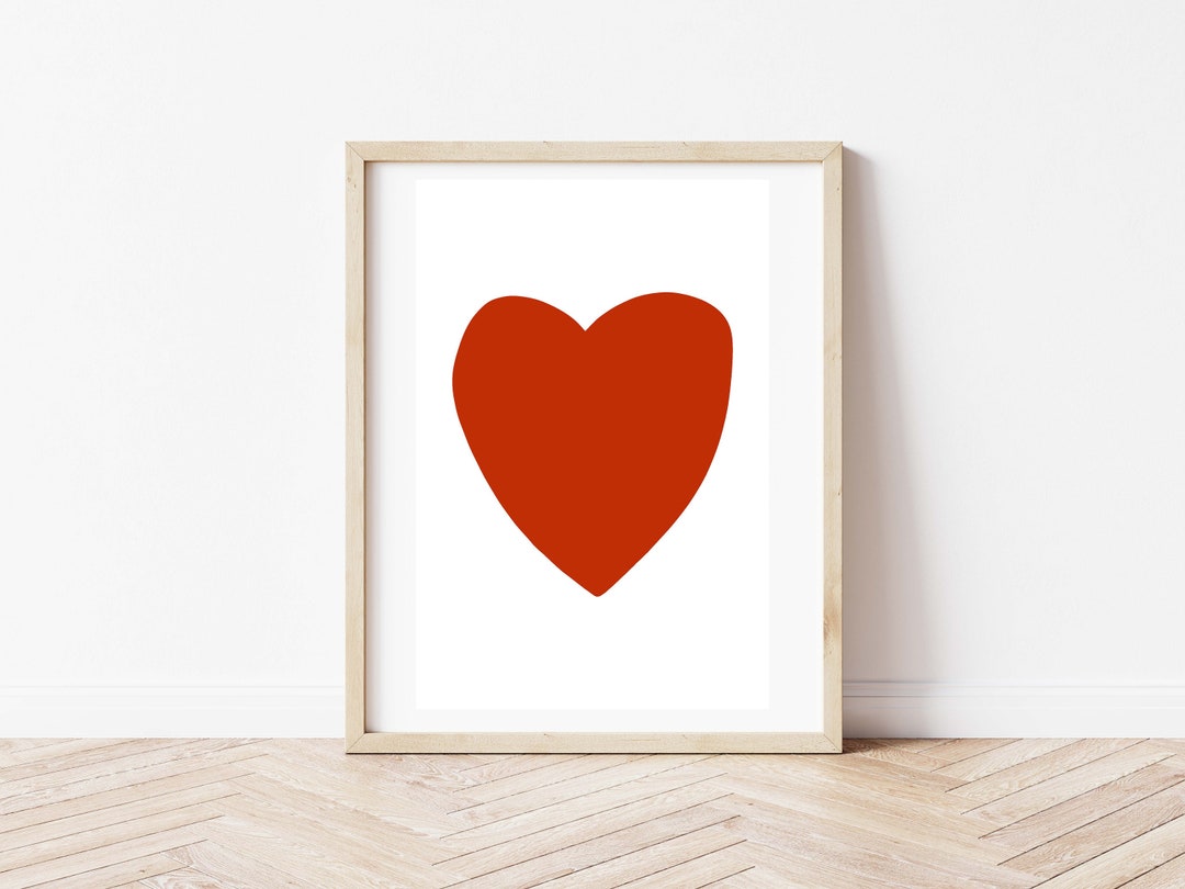 Red Heart Print, Digital Download, Printable Art - Etsy