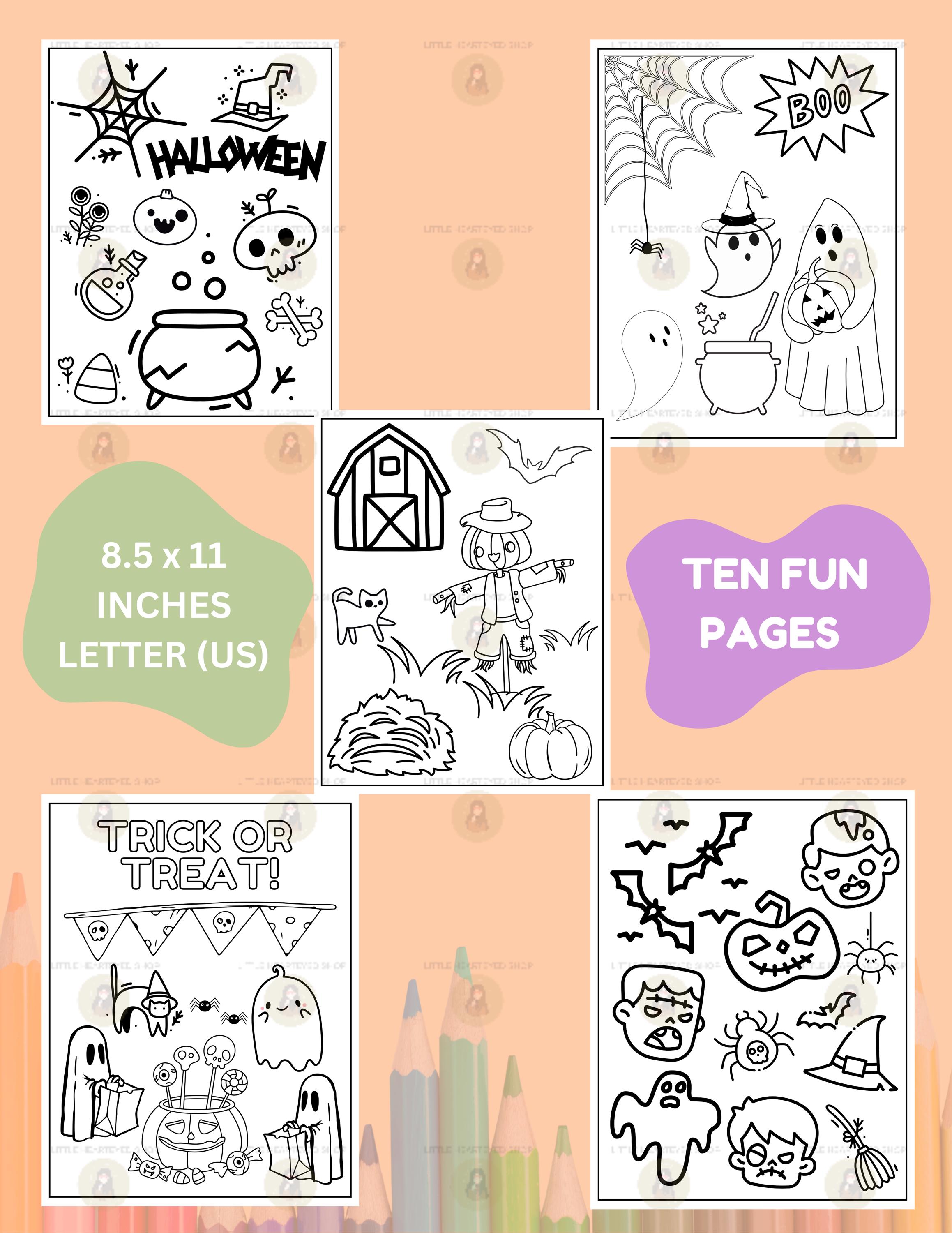 Halloween/fall Coloring Pages, Printable Instant Digital Download PDF ...