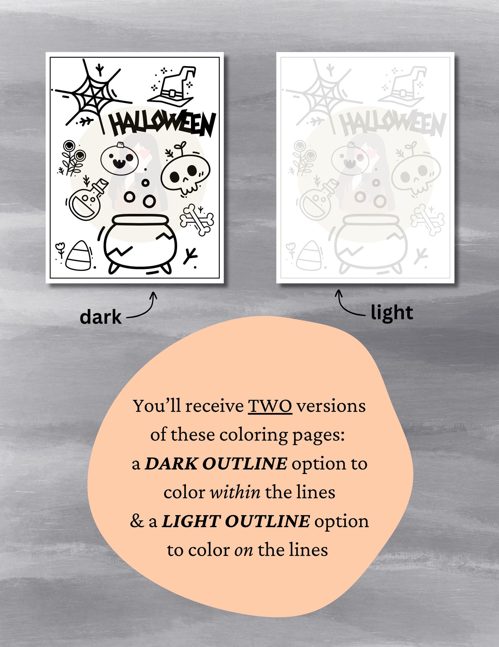 Halloween/fall Coloring Pages, Printable Instant Digital Download PDF ...