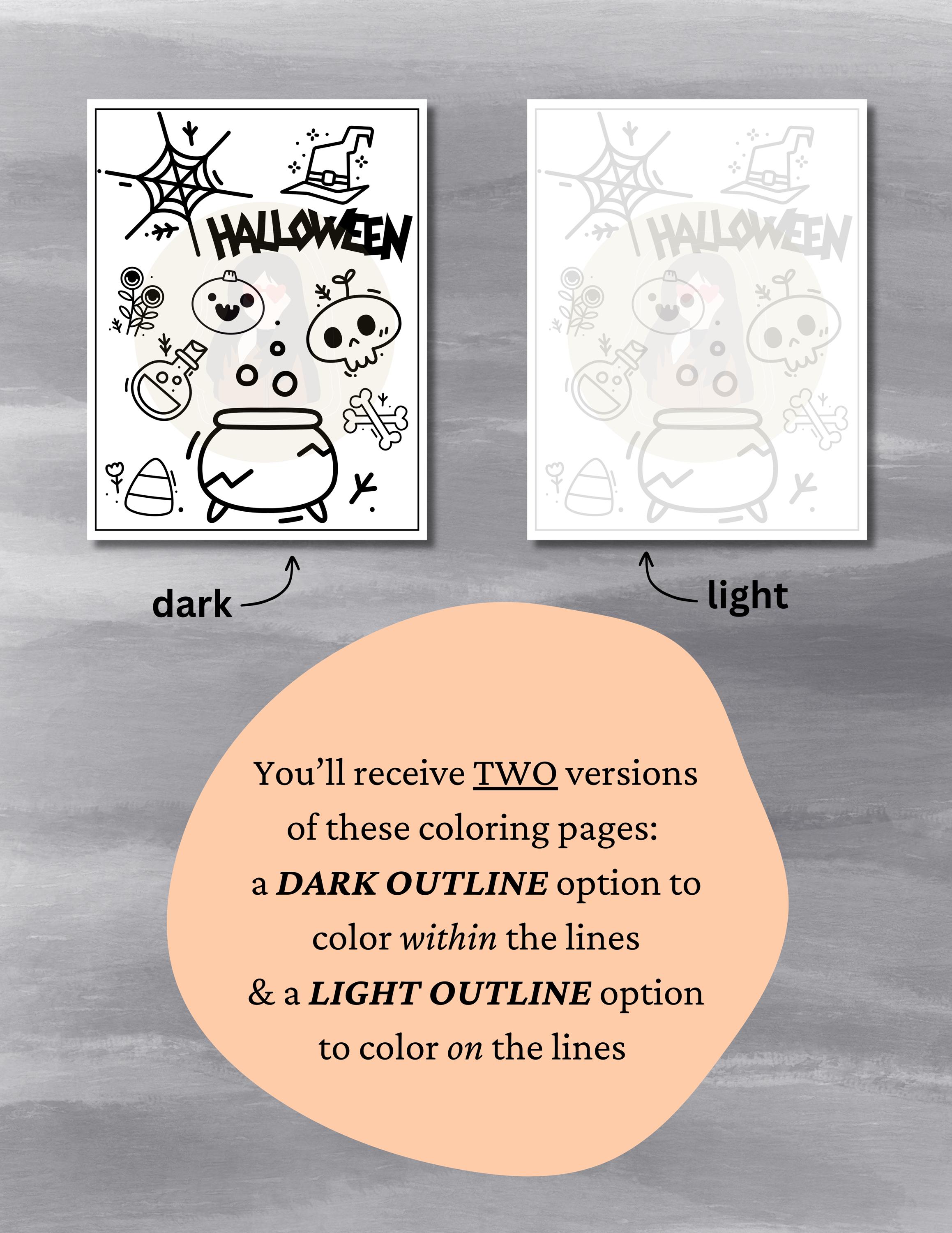 Halloween/fall Coloring Pages, Printable Instant Digital Download PDF ...