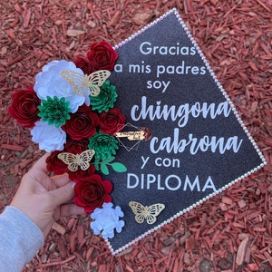 Graduation Cap Topper Mexico Chingona Cabrona Y Con Diploma Class 2025 ...