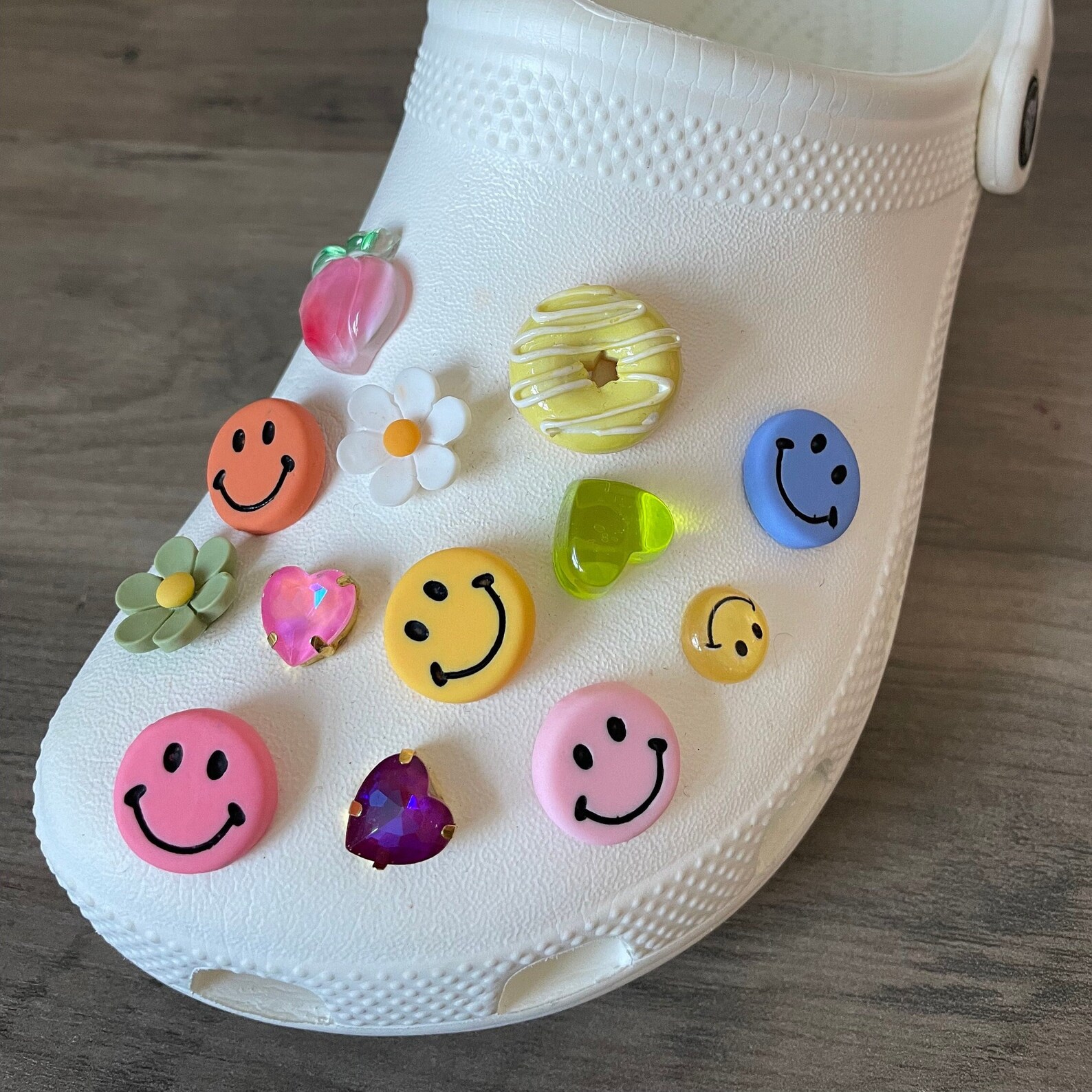 Retro Rainbow Smiley Face Croc Charm Set Set of 5 Charms - Etsy