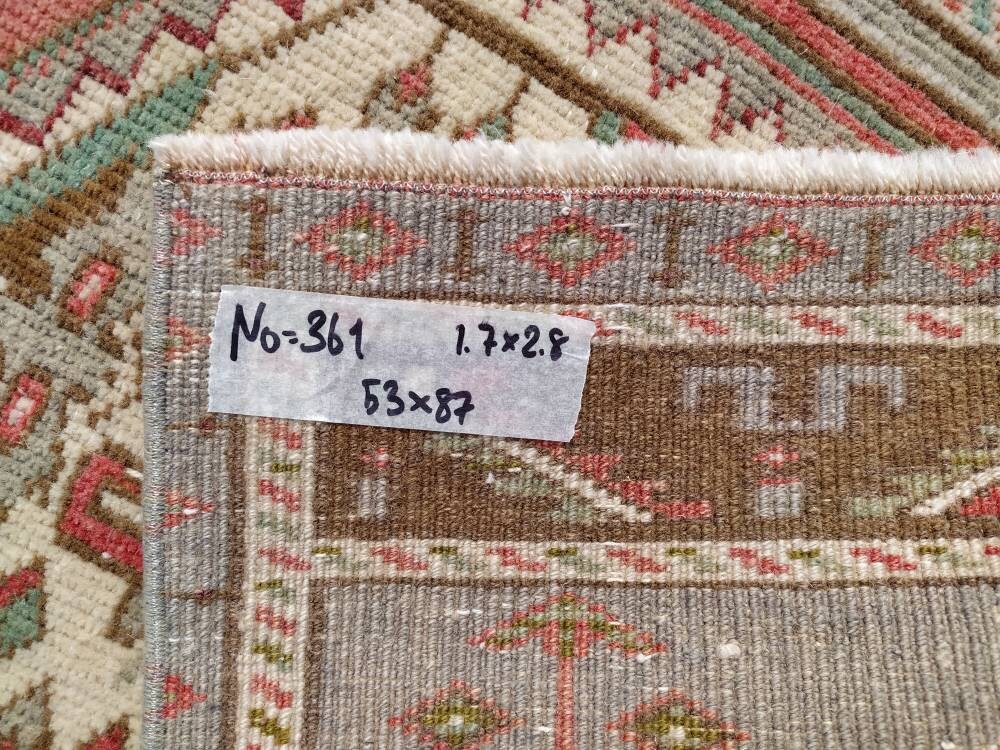 1.7x2.8 Ft Pastel Rug,small Vintage Rug,bathroom Rug,entry Rug,bohemian ...