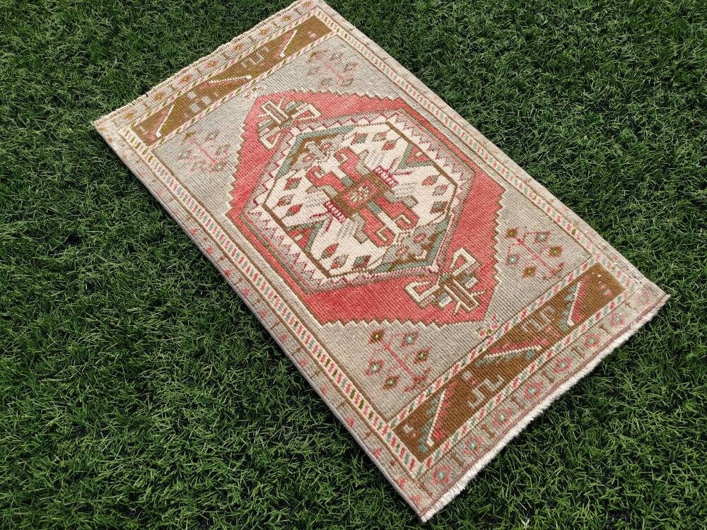 1.7x2.8 Ft Pastel Rug,small Vintage Rug,bathroom Rug,entry Rug,bohemian ...