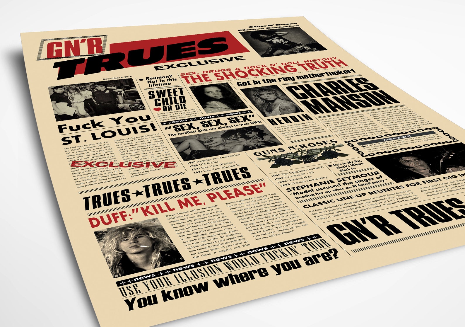 Guns N' Roses Poster. GNR Lies Poster. GNR Poster. Axl | Etsy