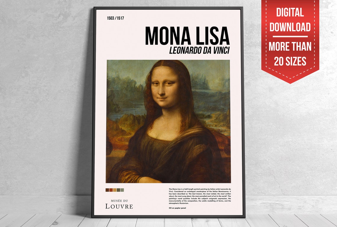 Mona Lisa Poster Mona Lisa Print Monalisa Painting Monalisa | Etsy