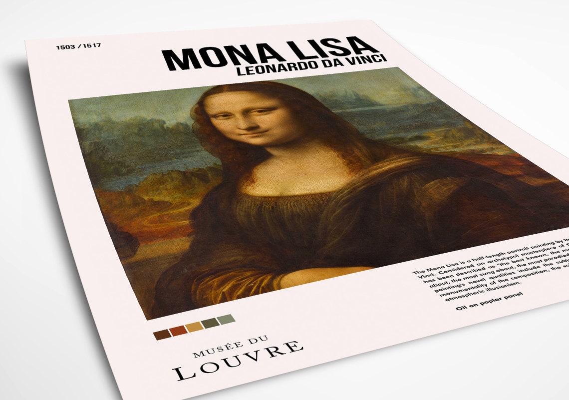 Mona Lisa Poster Mona Lisa Print Monalisa Painting Monalisa | Etsy