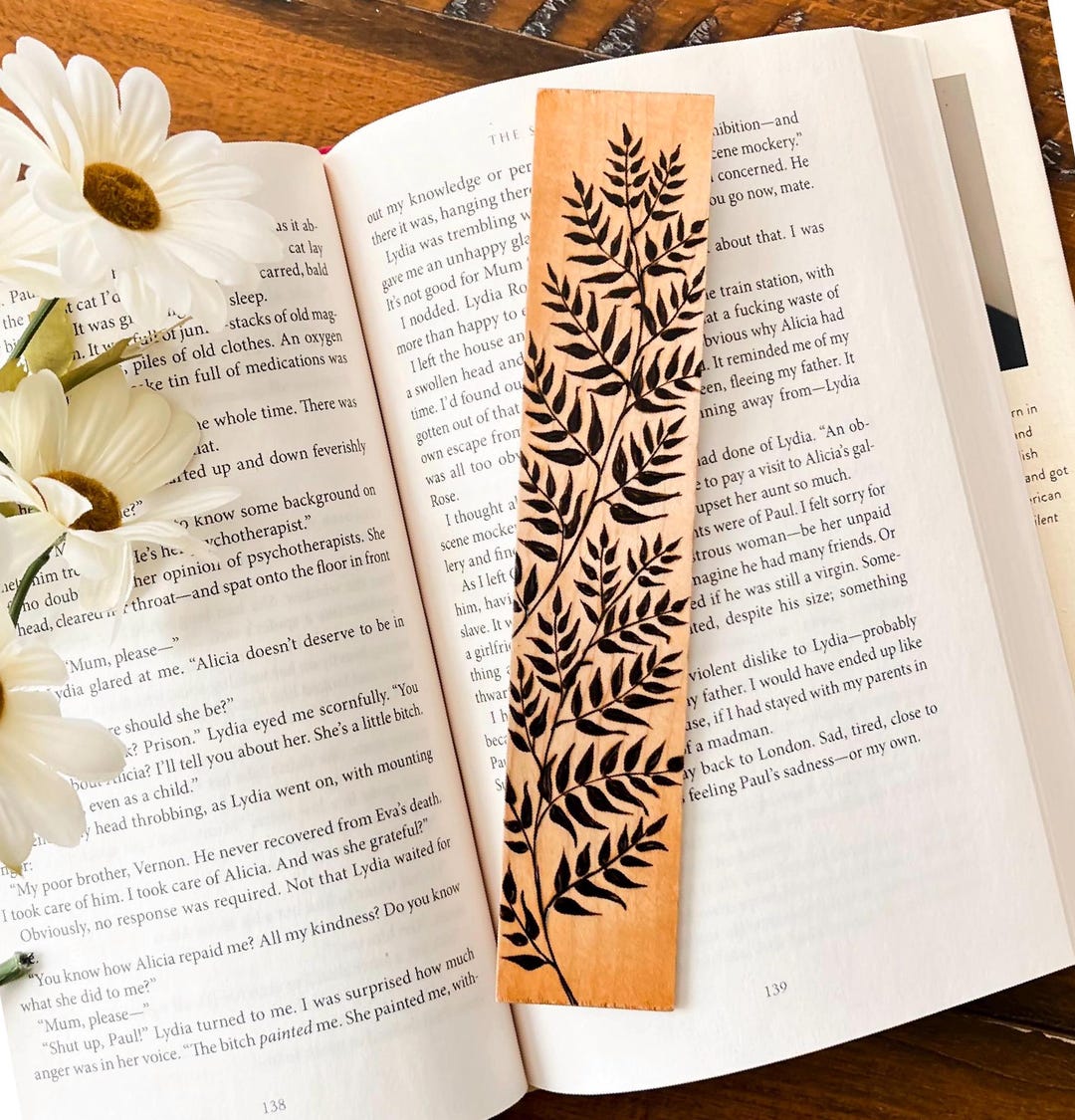 Fern Bookmark, Wood Burned Bookmark, Leaves, Nature Lover, Plant ...