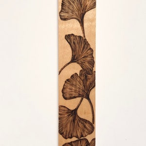 Ginkgo Biloba Wood Burned Bookmark Ginkgo Leaf Pyrography | Etsy