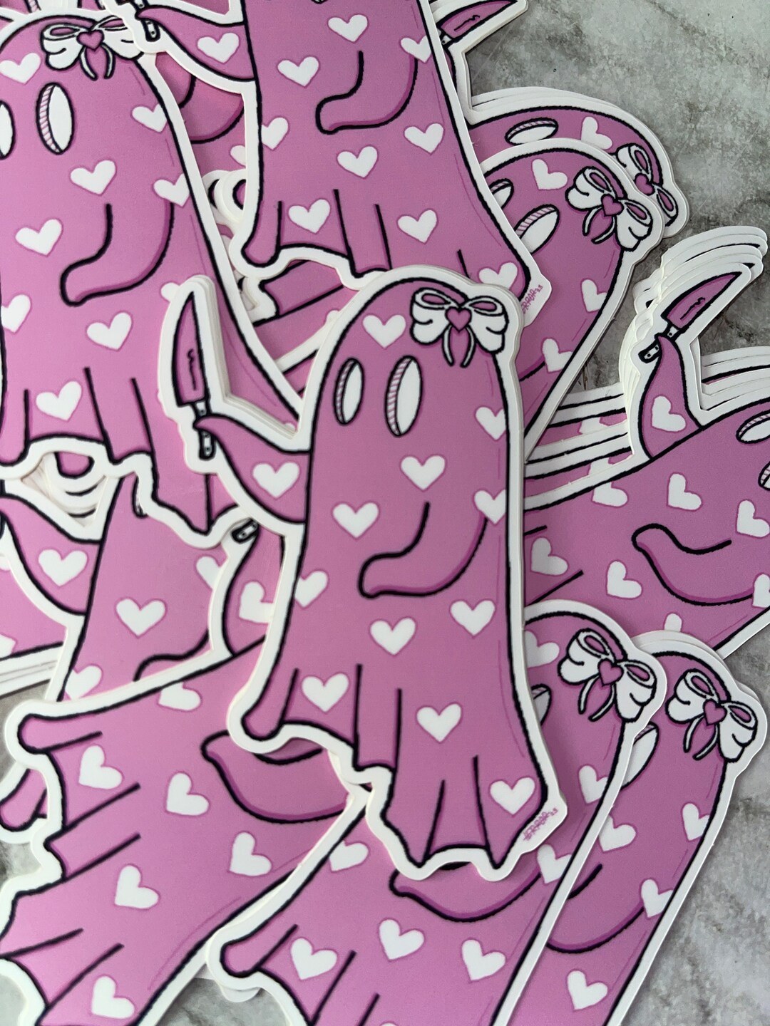 Cute Spooky Pink Ghost Sticker - Etsy