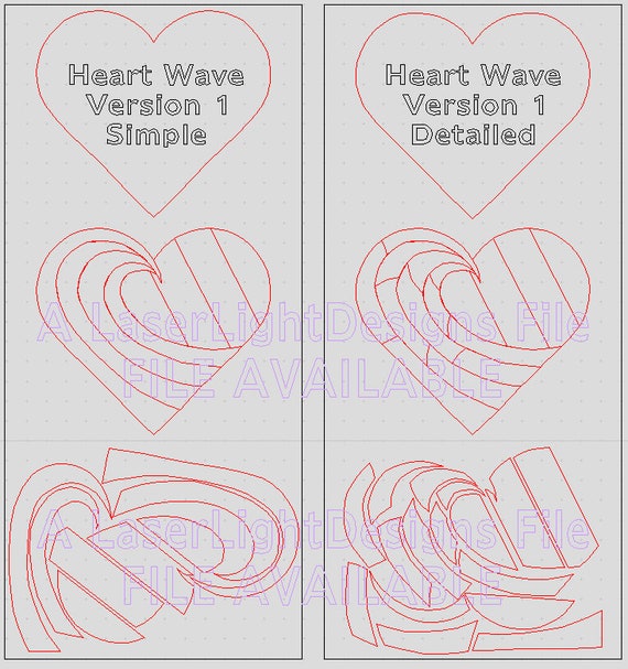 Heart Wave v1 SVG Design for Laser Cutting PERFECT for DIY | Etsy