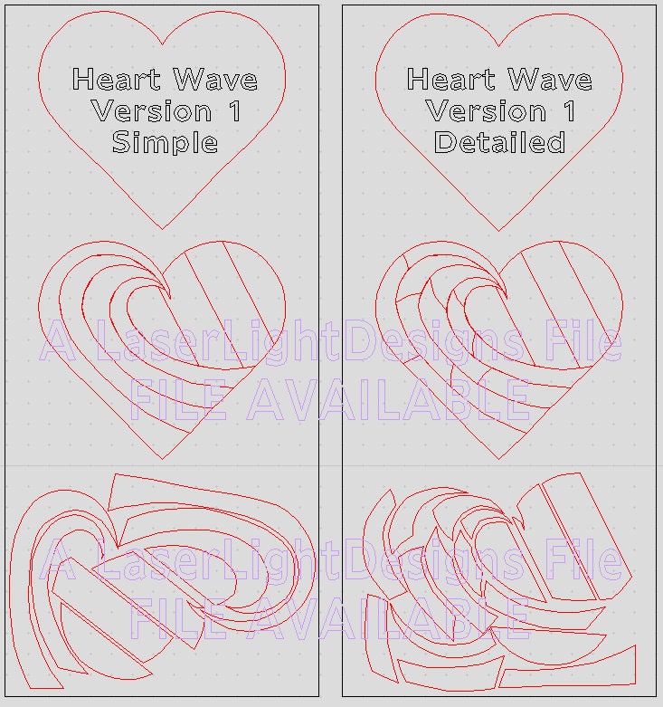Heart Wave V1 SVG Design for Laser Cutting - PERFECT for DIY "paint It ...