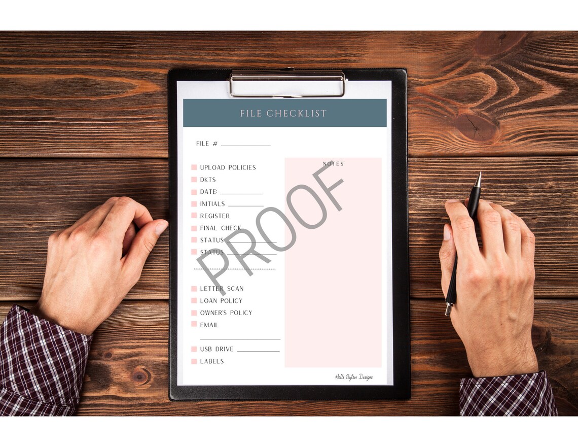 Customized Work File Check List Functional and Organized Pink and Light ...