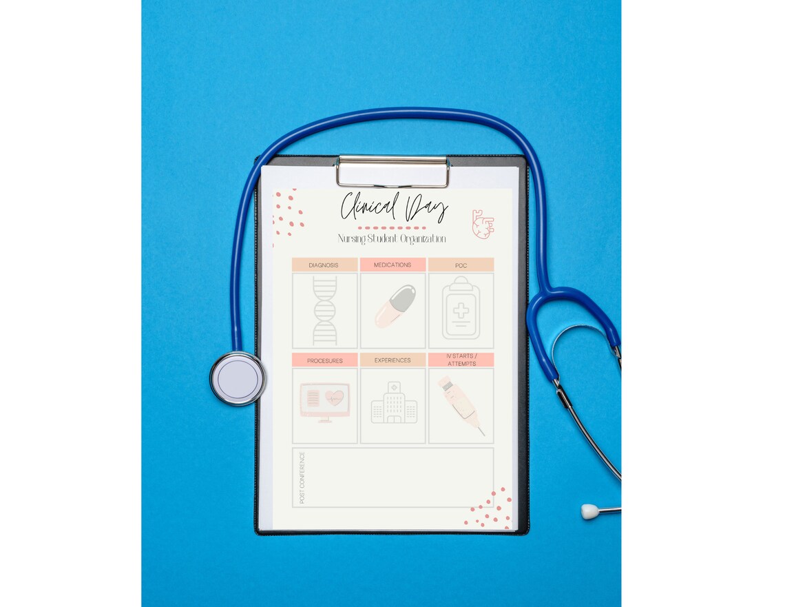 Nursing Student Clinical Day Organizer Pink and Grey Theme - Etsy