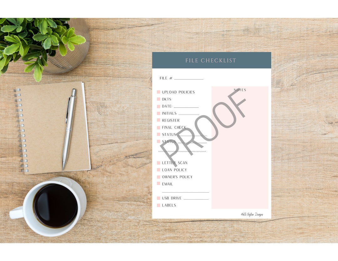 Customized Work File Check List Functional and Organized Pink and Light ...