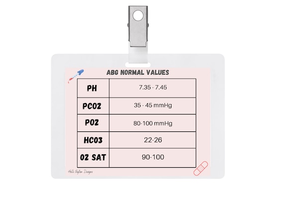 Nursing / Nursing Student ABG Interpretation Badge Buddy for | Etsy