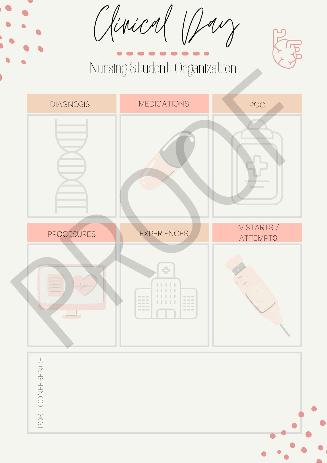 Nursing Student Clinical Day Organizer Pink and Grey Theme - Etsy