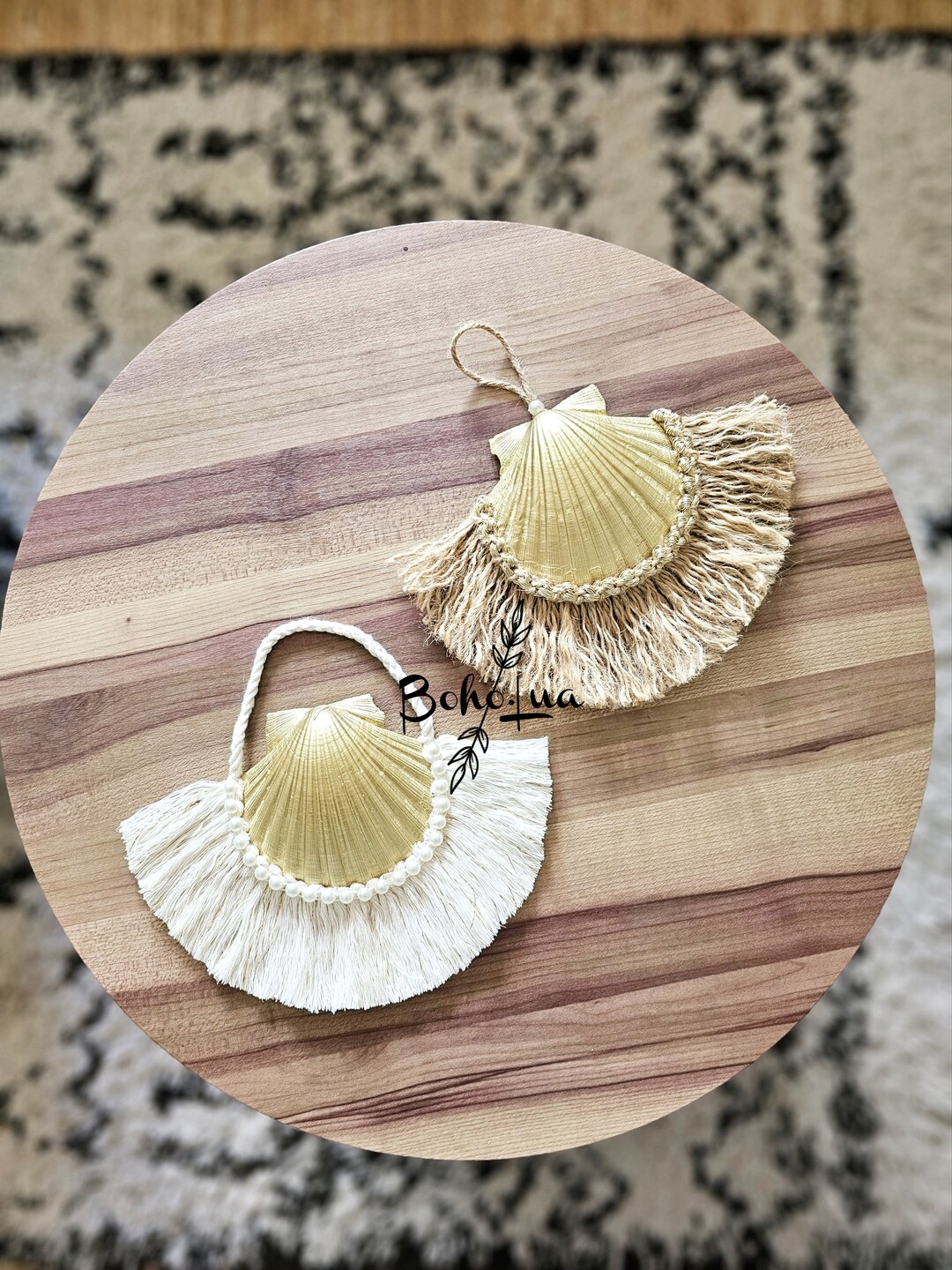 CONCHA Macrame Wall Sconce Scallop Shell - Birthday Gift - Bedroom ...