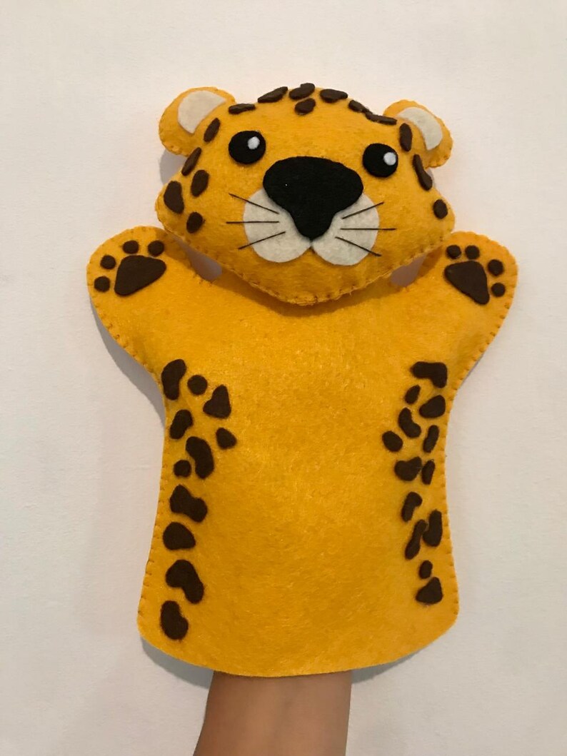 PDF Leopard Puppet Pattern, DIY Puppet Pattern, DIY Leopard Kids Puppet ...
