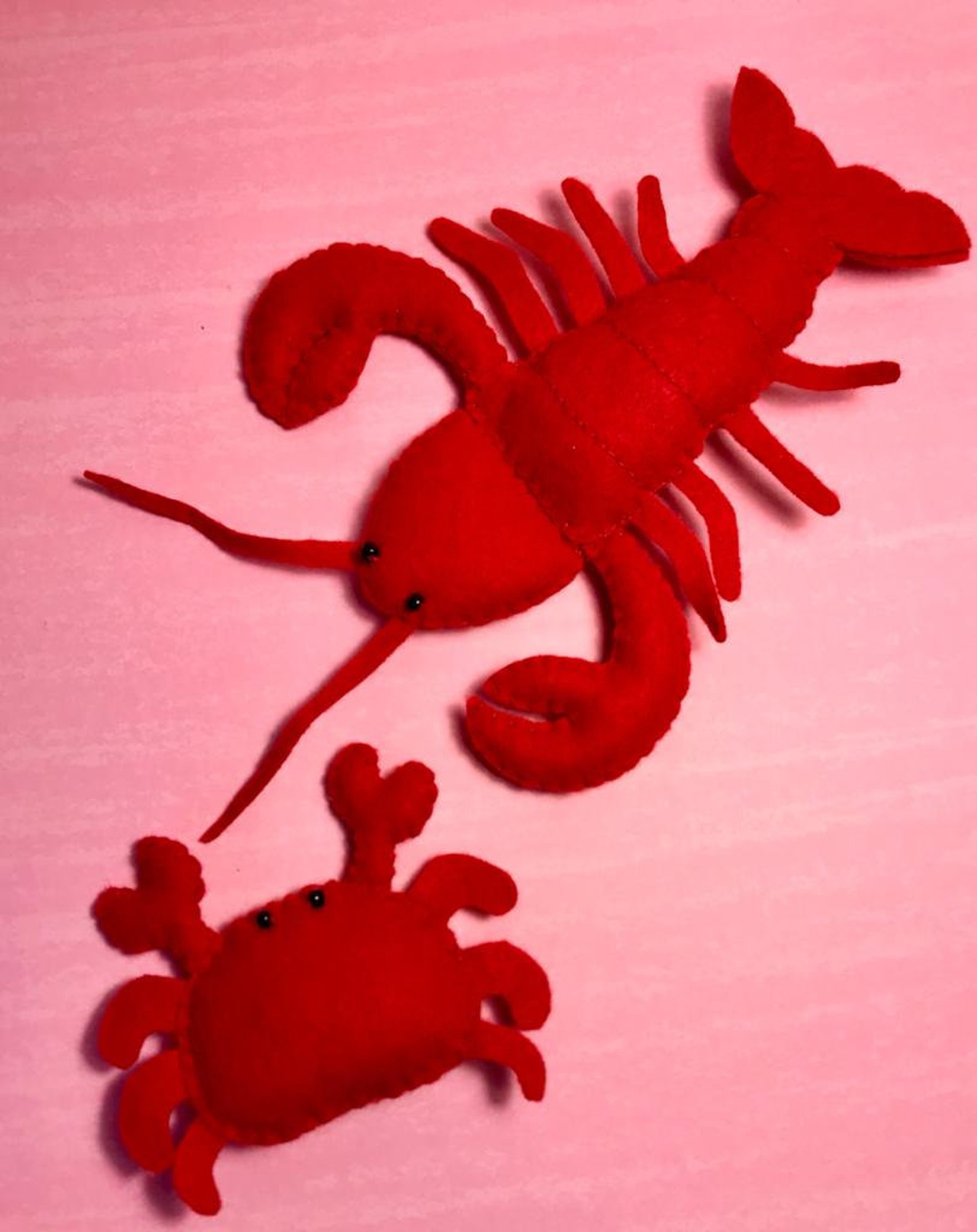 Lobster Crab Seafood Felt Pattern, PDF Seafood Felt Pattern, Felt Set ...