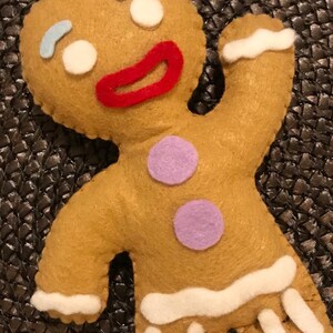 PDF Pattern Gingerbread Man Shrek, Gingerbread Cookie Felt Doll, Felt ...
