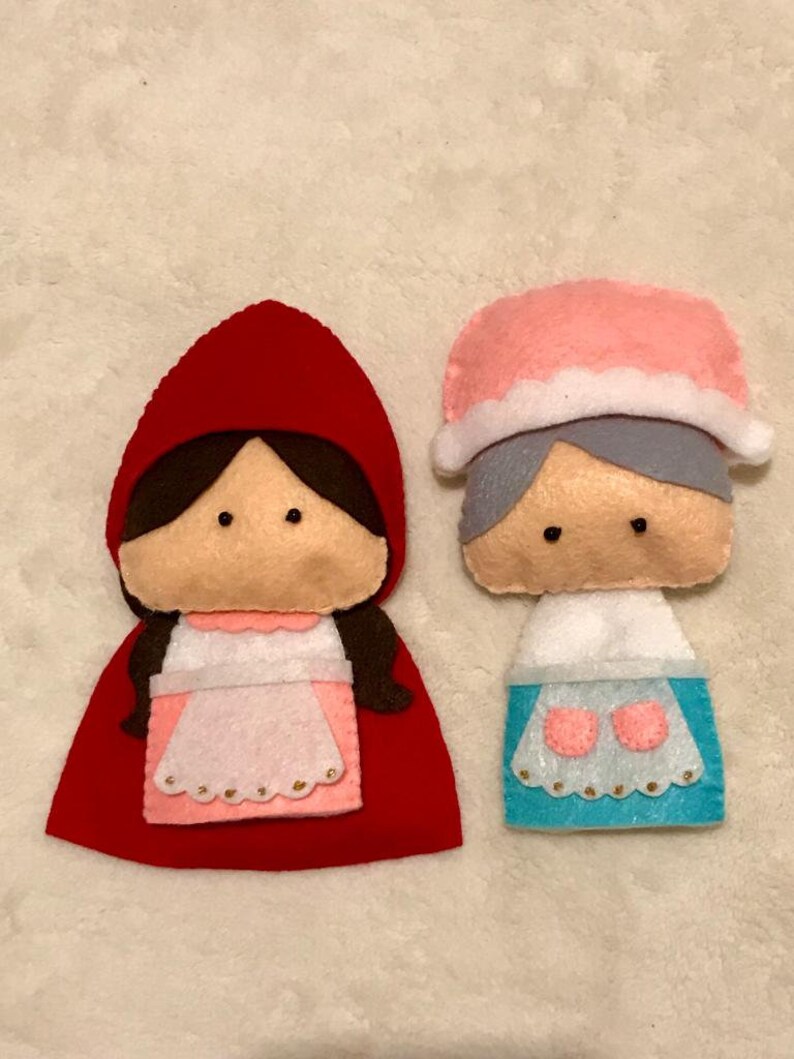 Little Red Riding Hood PDF Pattern Finger Puppets, Fairy Tail Finger ...