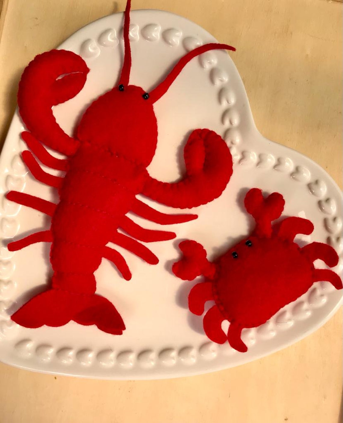 Lobster Crab Seafood Felt Pattern, PDF Seafood Felt Pattern, Felt Set ...