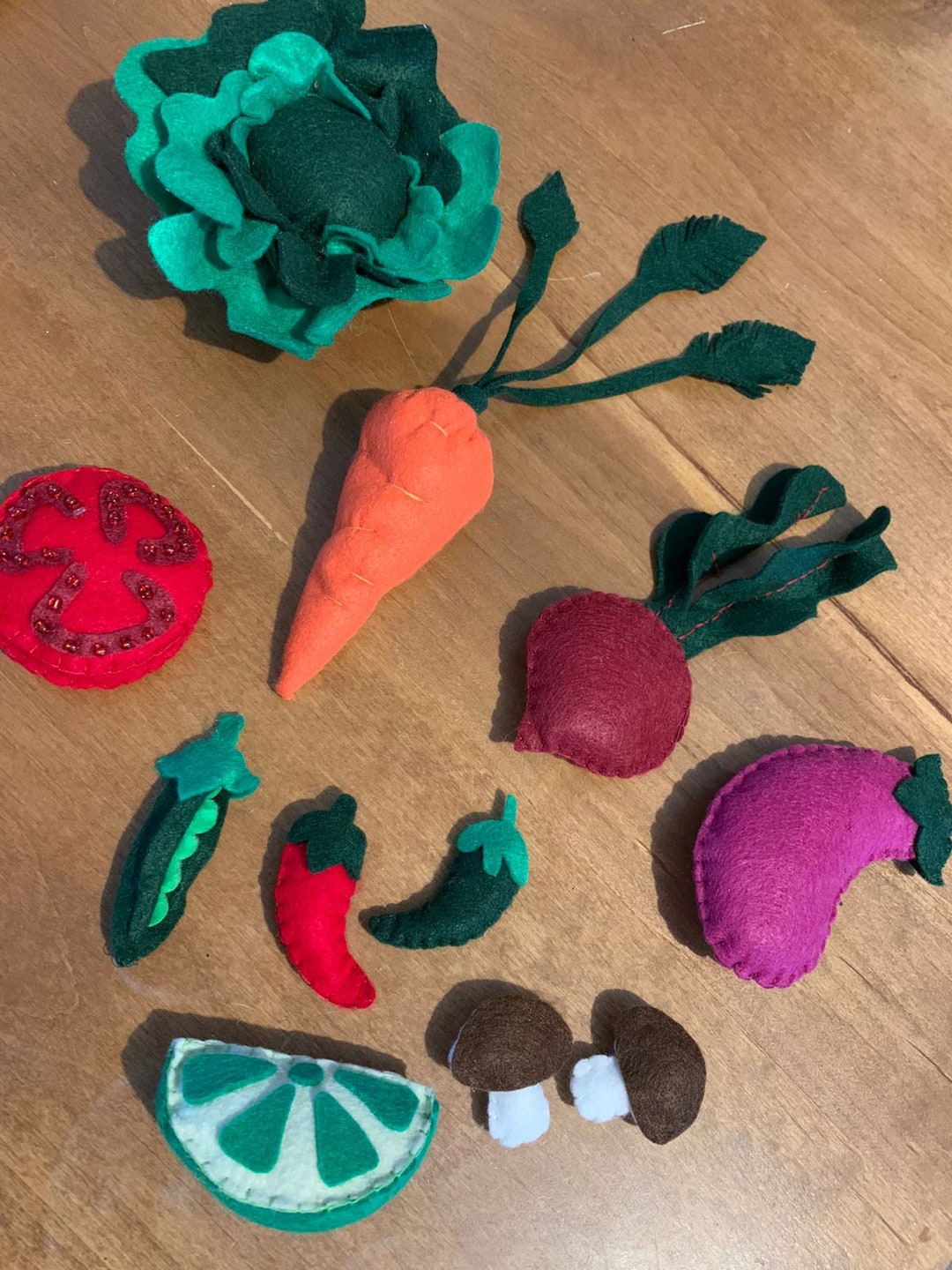 Felt Vegetables Patterns, Felt Vegetables, Pretend Food, Montessori ...
