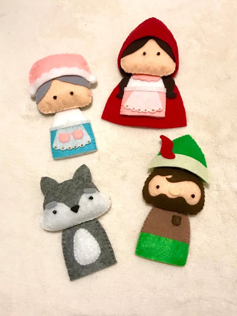Little Red Riding Hood PDF Pattern Finger Puppets, Fairy Tail Finger ...