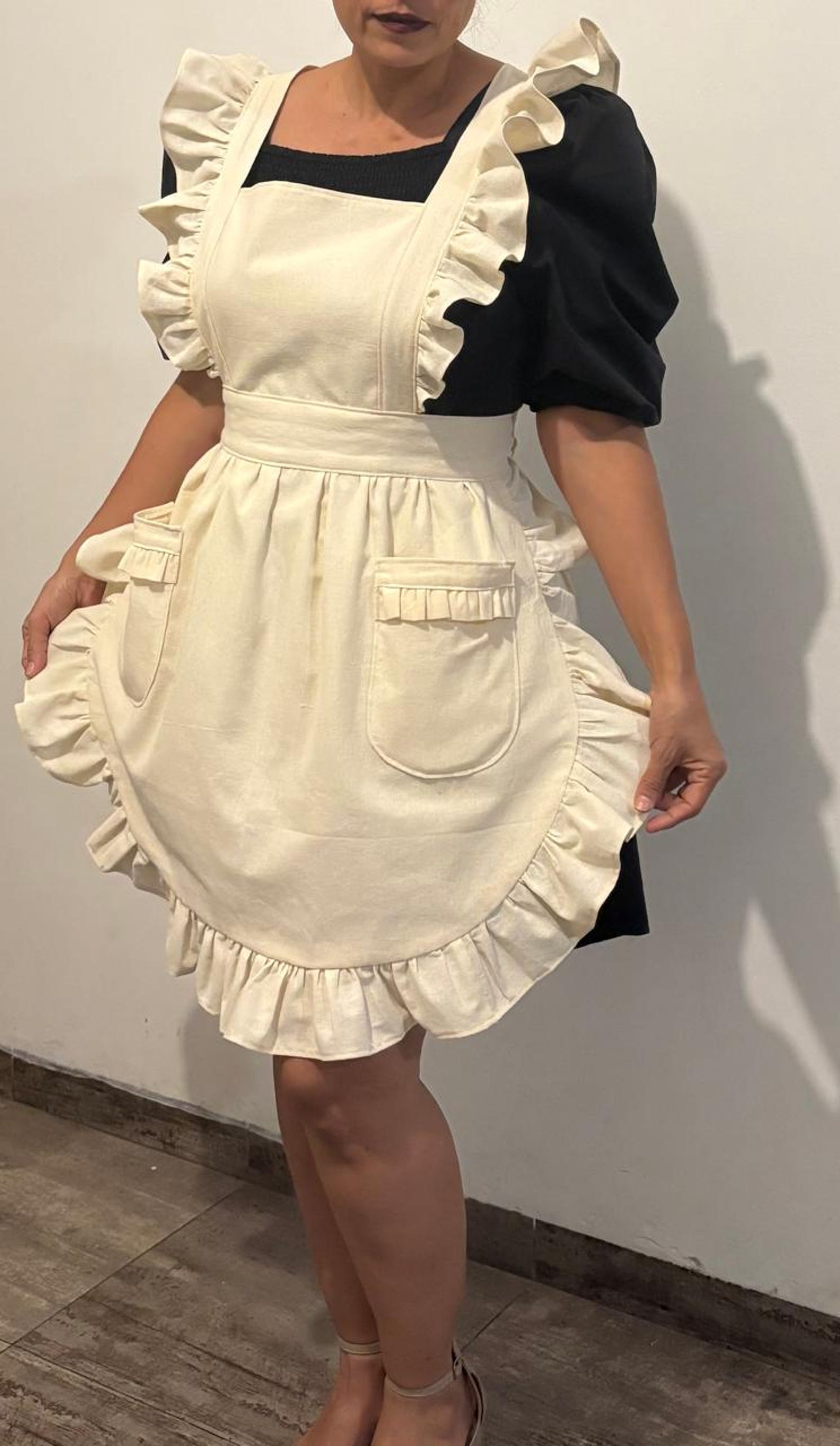 Kitchen Apron, Multifunctional Retro Linen Dress, Linen Work Dress ...