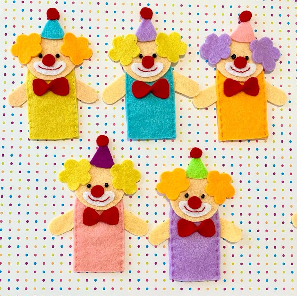 PDF Clown Finger Puppet, Felt Puppet, PDF Patterns, Kids Toy Montessory ...