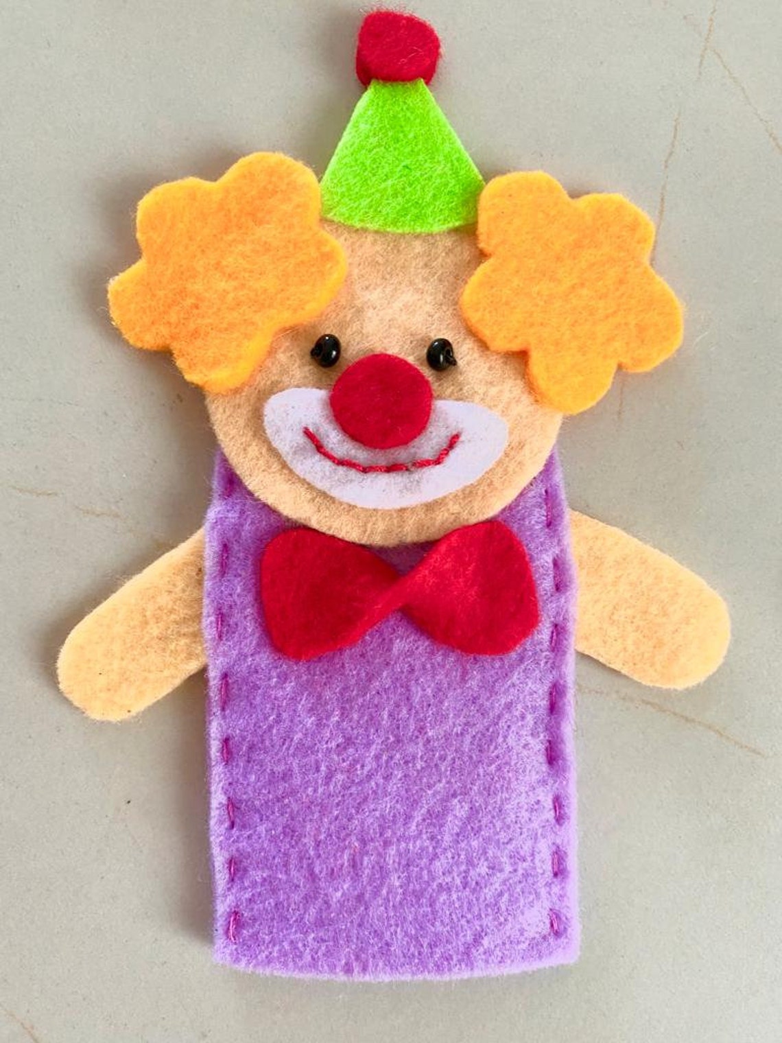 PDF Clown Finger Puppet, Felt Puppet, PDF Patterns, Kids Toy Montessory ...