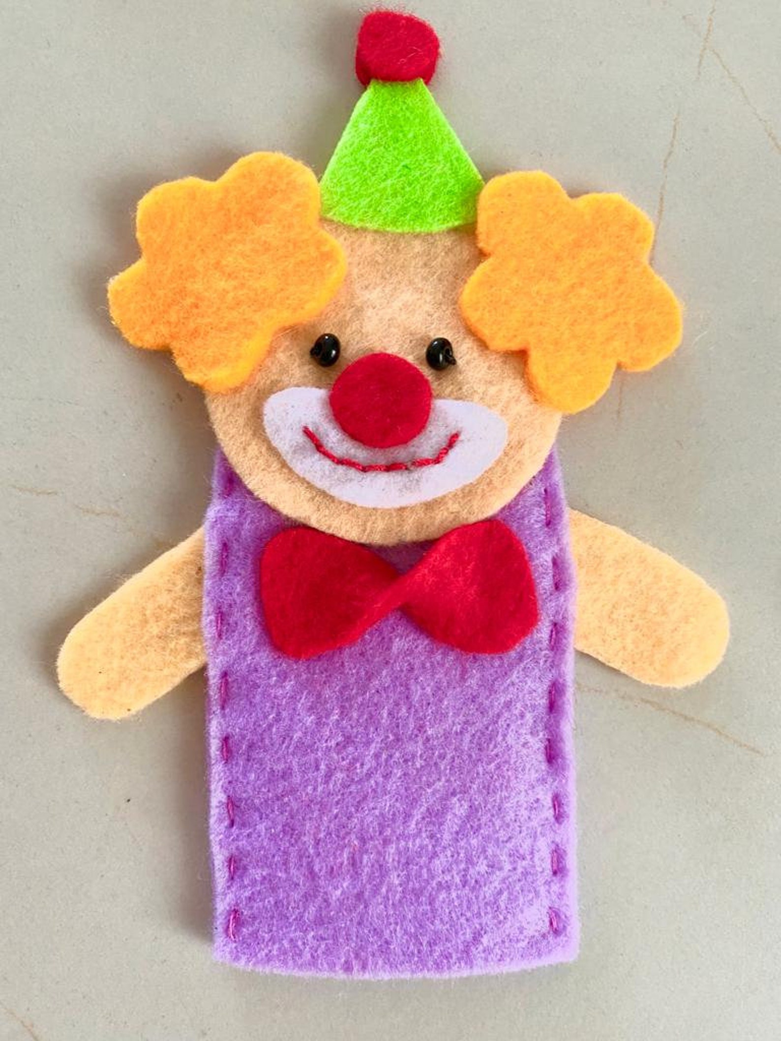 PDF Clown Finger Puppet, Felt Puppet, PDF Patterns, Kids Toy Montessory ...