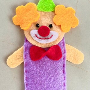 PDF Clown Finger Puppet, Felt Puppet, PDF Patterns, Kids Toy Montessory ...